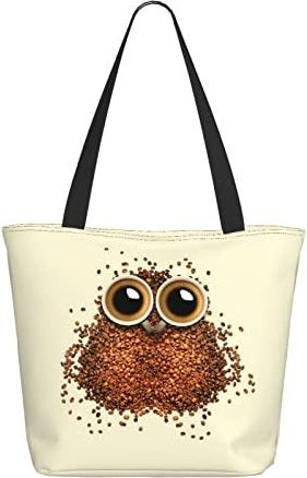 AOOEDM Sac &agrave; provisions pour dames &agrave; motif de hibou de caf&eacute; 13x11x7in.Le cadeau parfait pour la Saint-Valentin.Cest de la Saint-Valentin pour maman, fille, &eacute;