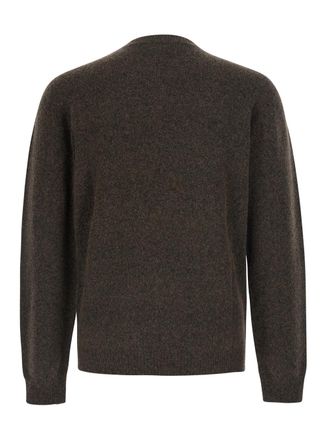 Roberto Collina Mens Crew Neck Sweater Brown Virgin Wool Tops Top