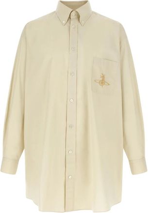 Vivienne Westwood Femme, Blouses et Chemises, Beige, Taille: 36 FR Chemise oversize en popeline de coton