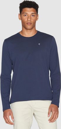 Knowledge Cotton Apparel Herren vegan Langarmshirt Badge Total Eclipse