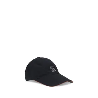 Brunello Cucinelli Mens Blue Cotton Cap (baseball Hat)