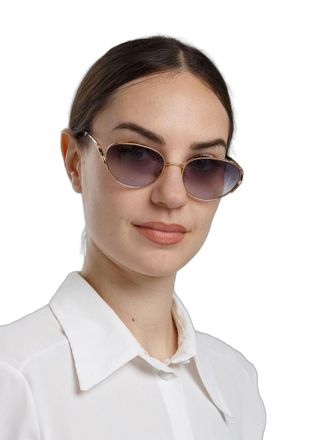 Ana Hickmann AH3354 Gradient Lens Metal Sunglasses - Gold