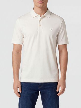 HUGO BOSS Polo en coton avec col c&ocirc;tel&eacute; et logo appliqu&eacute;