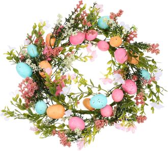 SOLUSTRE Osterkranz Zum Aufh&auml;ngen F&uuml;r Drinnen Mit Eier-Design Aus K&uuml;nstlichem Gr&uuml;n Als Heimdekoration F&uuml;r Foto-setups Langlebig Und