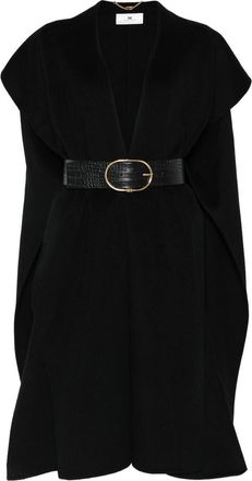 Elisabetta Franchi Manteau Au Genou - Noir