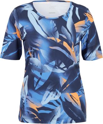 Joy Sport-T-Shirt f&uuml;r Damen Verena mit hohem 46, Blue Leaf Print
