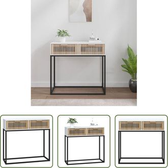 vidaXL Holzwerkstoff - Konsolentisch Wei&szlig; 80x30x75 cm Holzwerkstoff und Eisen