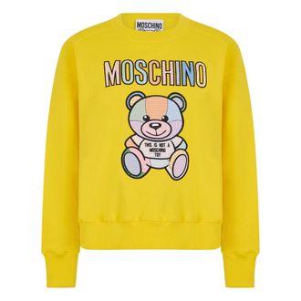 Moschino Femme, Sweatshirts et sweats &agrave; capuche, Jaune, Taille: 34 FR Teddy Bear SweaT-shirt