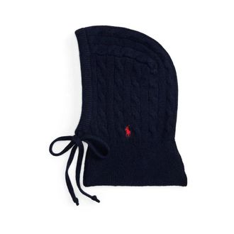 Polo Ralph Lauren Strick-Sturmhaube mit B&auml;ndern - - Accessories - Damen - Blau - ONE SIZE