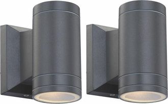 ETC Shop Lot de 2 spots led extérieur mur façade éclairage bas spots balcon jardin lampe alu