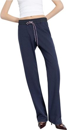 Ga&euml;lle Paris Femme, Pantalons, Bleu, Taille: 34 FR Pantalone Dritto Morbido Coulisse In Vita