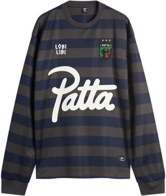 Patta Homme, Tops, Gris, Taille: L Maillot de football ray&eacute; &agrave; manches longues