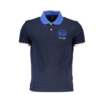 La Martina Stilvolles Poloshirt mit Kontrastdetails - - Tops - Herren - Blau - M