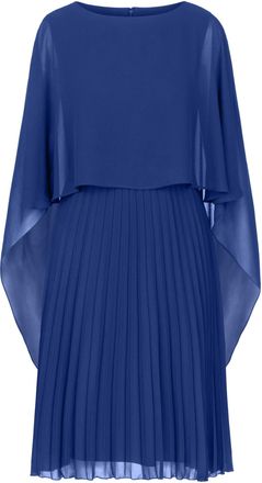 Apart Fashion APART Cocktailkleid mit Chiffoncape mit Plisseerock und angearbeitetem Cape aus Chiffon, Royalblau, 44