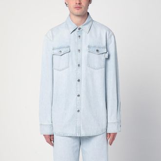 Bottega Veneta Hellblaues Jeanshemd aus Extra Bleach Denim