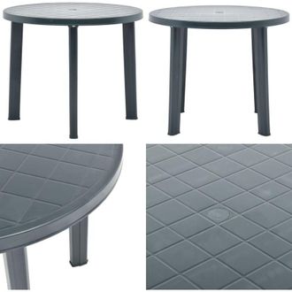 vidaXL Gartentisch Gr&uuml;n 89 cm Kunststoff - Gartentisch - Kunststofftisch - Au&szlig;entisch - Esstisch - Terrassenm&ouml;bel - Home & Living