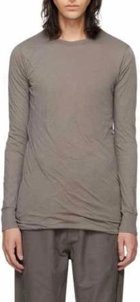 Rick Owens Homme, Tops, Gris, Taille: S T-shirt Double Manches Longues