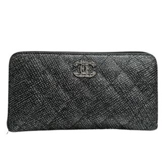 Chanel Portefeuille long en cuir Matelass&eacute; Pre-owned - Femme - Pre-owned - Noir - Taille: ONE Size