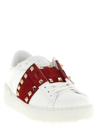 Valentino Garavani Studded Suede Band Sneaker - White