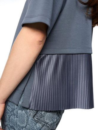 Marc Cain T-Shirt Urban Haze Premium Damenmode mit Plissee-Details