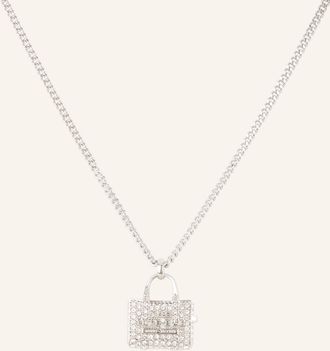 Marc Jacobs Halskette The Pave Tote Necklace silber