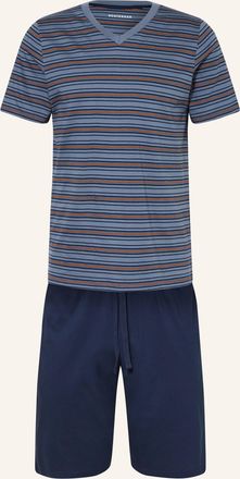 Schiesser Shorty-Schlafanzug Casual Nightwear blau