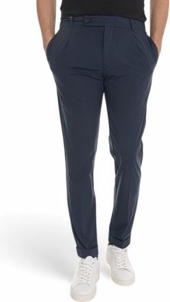 Berwick 1707 Homme, Pantalons, Bleu, Taille: S Pantalon Chino Rétro avec Taille Élastique