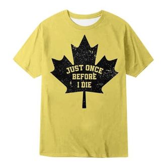 Generic T-shirt pour homme motif feuille d&eacute;rable canadien, Jaune clair., XXL