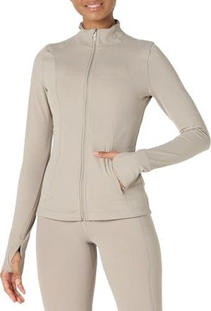 Amazon Essentials Veste Zippée Active FormFlex Ultra Douce, Coupe Ajustée Femme, Taupe, XXL