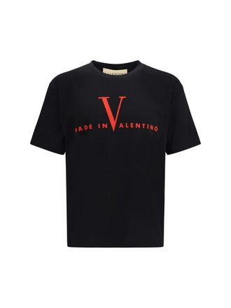 Valentino Mens Cotton T-Shirt Black-Red T-Shirts Black/red And Polos
