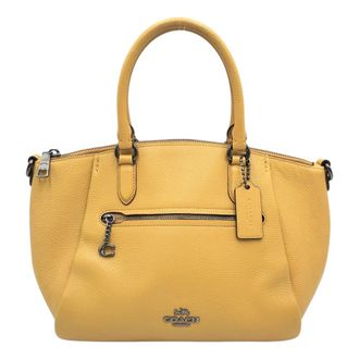 Coach Femme, Sacs, Jaune, Taille: ONE Size 2Way Leather Handbag