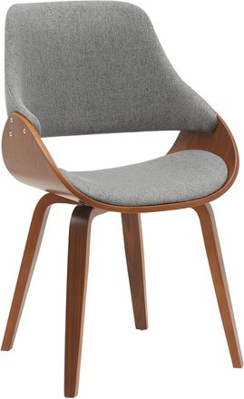 Clp Esszimmerstuhl Vangale I K&uuml;chenstuhl mit Gestell aus Bugholz I Polsterstuhl mit R&uuml;ckenlehne, Farbe:walnuss/dunkelgrau, Material:Stoff