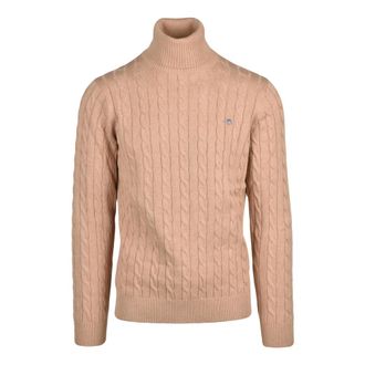 GANT Pull &agrave; col roul&eacute; Dolcevita Trecce - Homme - Pulls - Brun - Taille: S