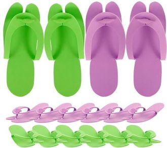 Hemobllo 20 paires Lot Chaussons Jetables Antidérapants EVA Épais Sandales Spa pour Hôtel Salon et Pédicure Unisexe Couleur Aléatoire Couleur Aléatoire