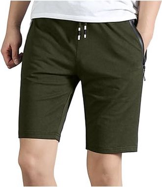 Generic Pantalons courts pour homme &eacute;t&eacute; d&eacute;contract&eacute; court &eacute;lastique entra&icirc;nement court cordon de serrage d&eacute;contract&eacute; short avec poches zipp&eacute;es, Vert arm&eacute;e., 3