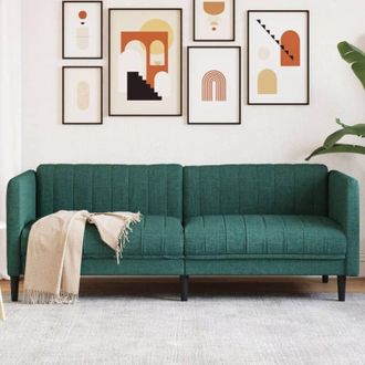 vidaXL Sofa 3-Sitzer Dunkelgr&uuml;n Stoff Vidaxl