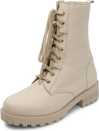 Vitaform Stiefel Damen Flach - Feinstes Hirschleder aus Italien - Leicht und Anschmiegsam - Perfekter Schuh für Herbst und Winter beige/taupe 40