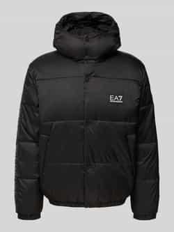 Emporio Armani Steppjacke mit Kapuze und Label-Patch