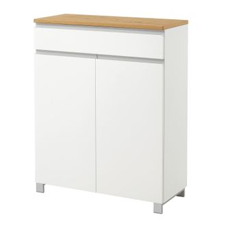 Voss home24 Schuhkommode I 84 x 108 x 37cm Weiß/Eiche/Weiß