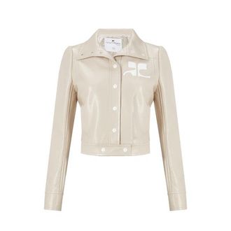 Courr&egrave;ges Blouson R&eacute;&eacute;dition vinyle en coton m&eacute;lang&eacute;