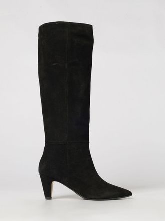 Anna F. Bottes hautes classiques en cuir su&eacute;d&eacute; avec talon conique