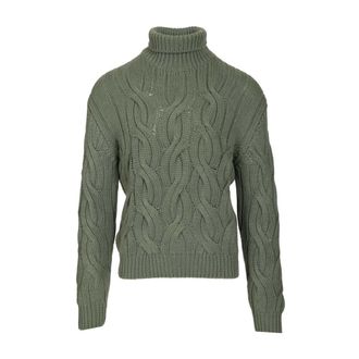 Mauro Ottaviani Feinstrick-Rollkragenpullover mit Zopfmuster - - Knitwear - Herren - Gr&uuml;n - L