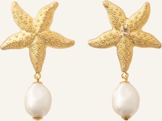Vanessa Baroni Vanessa Baroni Ohrh&auml;nger Starfish Pearl Earring Gold By Glambou gold