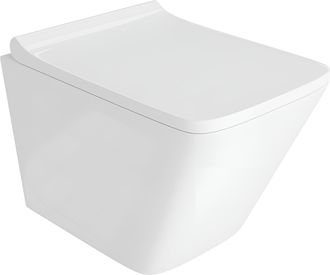 Domino LAVITA Wand-WC Lago WC Sitz H&auml;nge Toilette Toilettendeckel mit Absenkautomatik & Metallscharniere Toiletten Sp&uuml;lrandlos H&auml;ngend Toilettenbecken 340x48