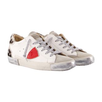 Philippe Model Womens Prsx Low Woman Sneakers - Philippe Model Leather White Calfskin Shoes