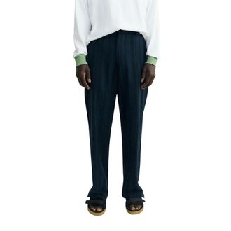 Thinking Mu Homme, Pantalons, Bleu, Taille: XS Pantalon large