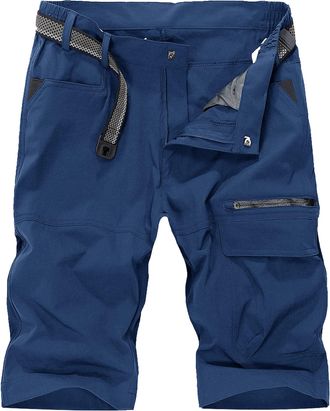 KEFITEVD Kurze Hosen Herren Sommer Bermuda Shorts Herren Kurzhose Kurze Arbeitshosen Schnelltrocknend Light Navy 36