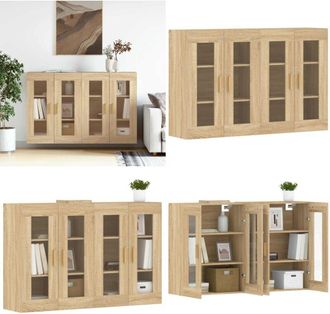 vidaXL Wandschr&auml;nke 2 Stk. Sonoma-Eiche Holzwerkstoff - Wandschrank - Sideboard - Wohnzimmer Dekoration - Regal - M&ouml;bel - Home & Living