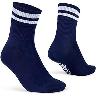 GripGrab Mixte Gripgrab Chaussettes Estivales Original Stripes en Rétro pour Vélo Vtt Multi-sport Respiran Chaussettes Cyclisme, Bleu Marine, 38-41 EU