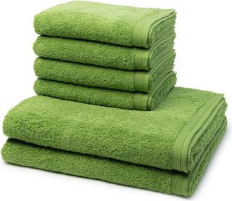 M&ouml;ve 6 teiliges Frottier-Set - Superwuschel (4 X Handtuch 2 X Duschtuch im Set) - 520 g/m2 - Baumwolle - Walkfrottee - saugstark - weich und flauschig - Pe